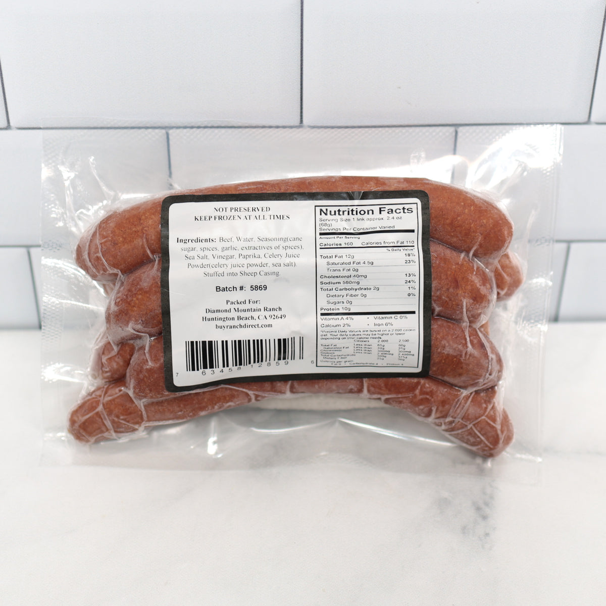 Beef Uncured All-Beef Hot Dogs, Lamb Casing - 6 per pack - 0.75 lbs ...