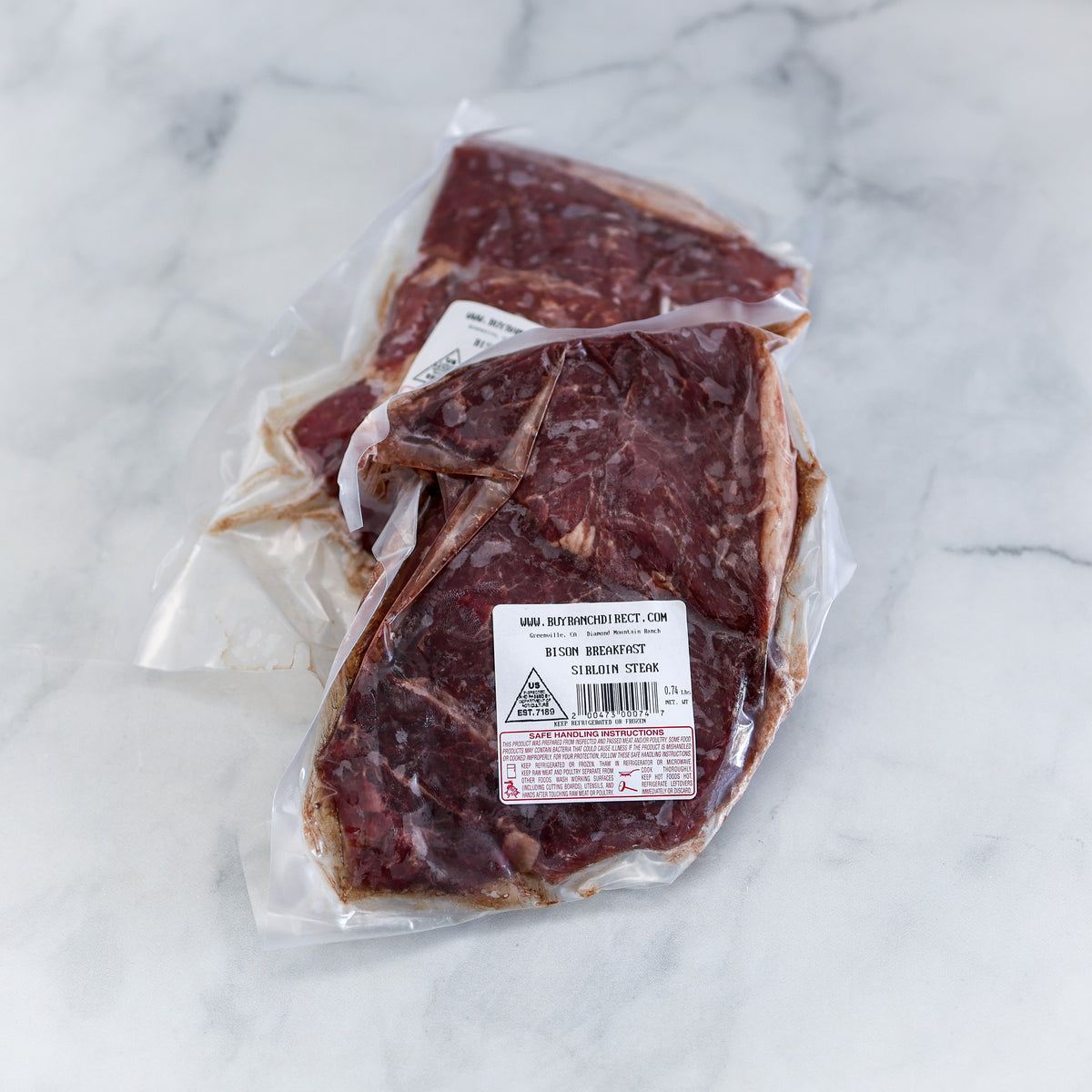 Bison Top Sirloin Breakfast Steaks (thin cut & tenderized)- Bundle Pac ...