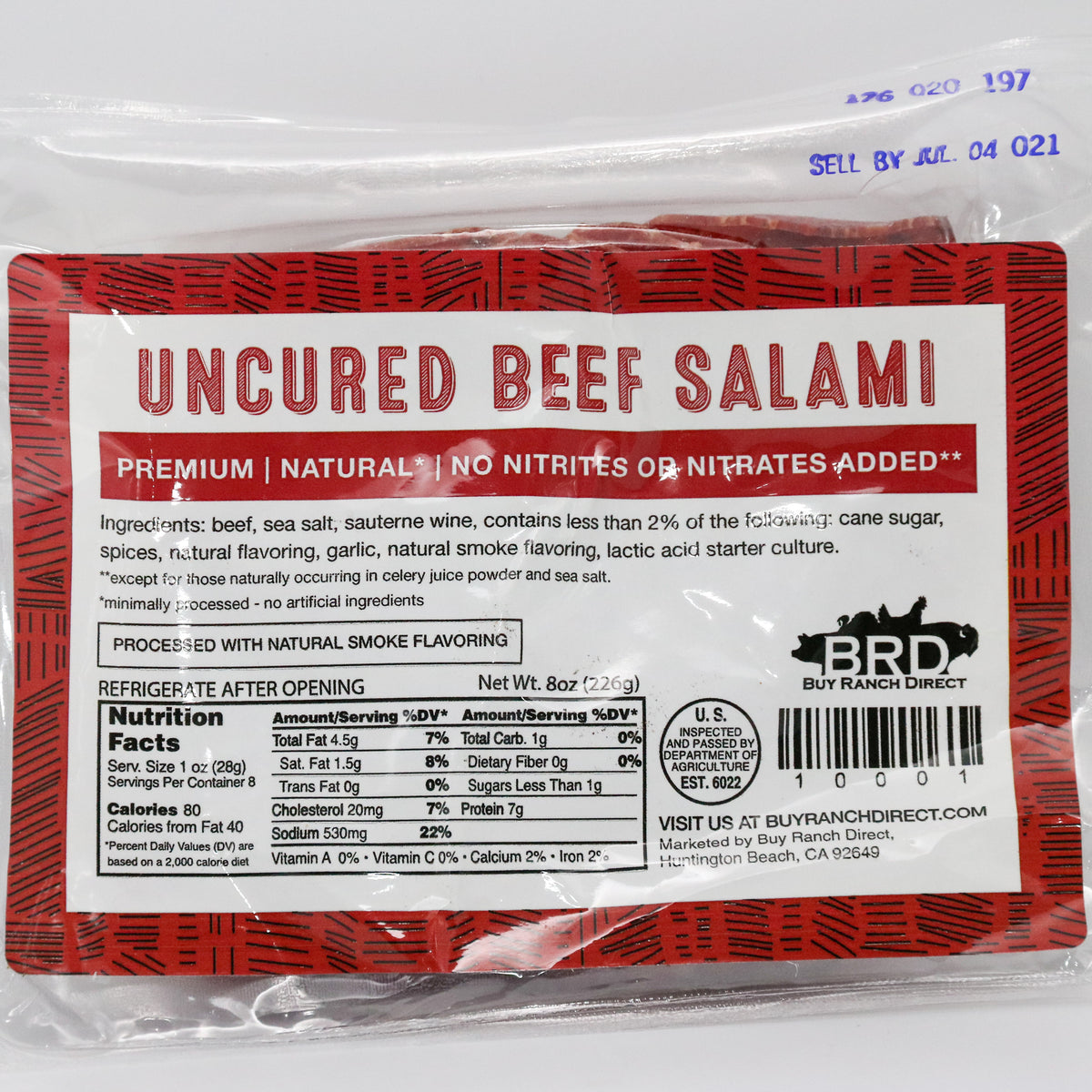 Salami All Beef - 8 oz - Pre-Sliced Pack – Buy Ranch Direct